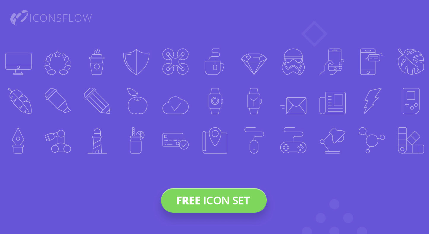 Freebie! Trendy lined icons - IconsFlow Blog